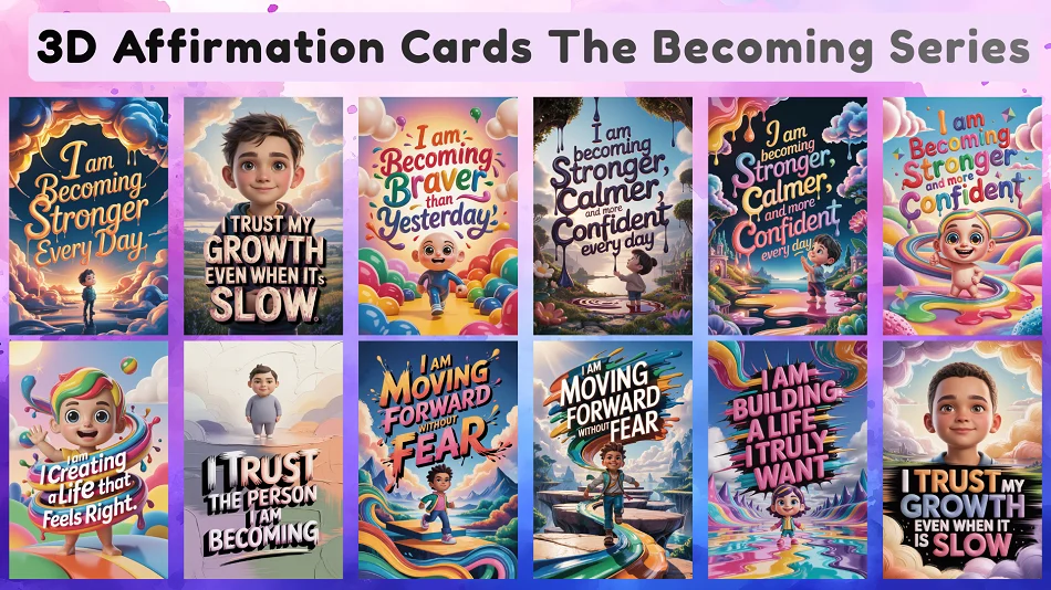 The Becoming Series - 3D Affirmation Cards - Self Help 4 U